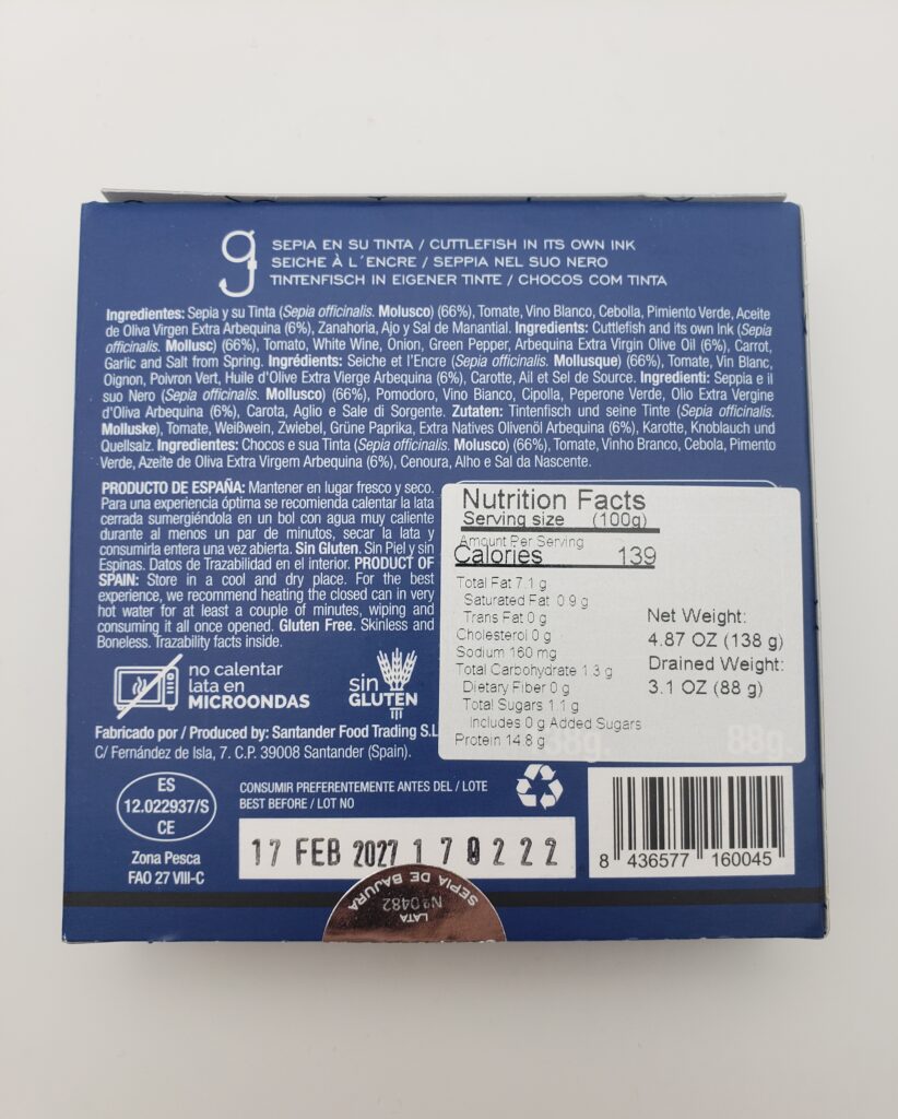 Artesanos Alalunga Cuttlefish In Its Own Ink - RTG.fish - Rainbow ...