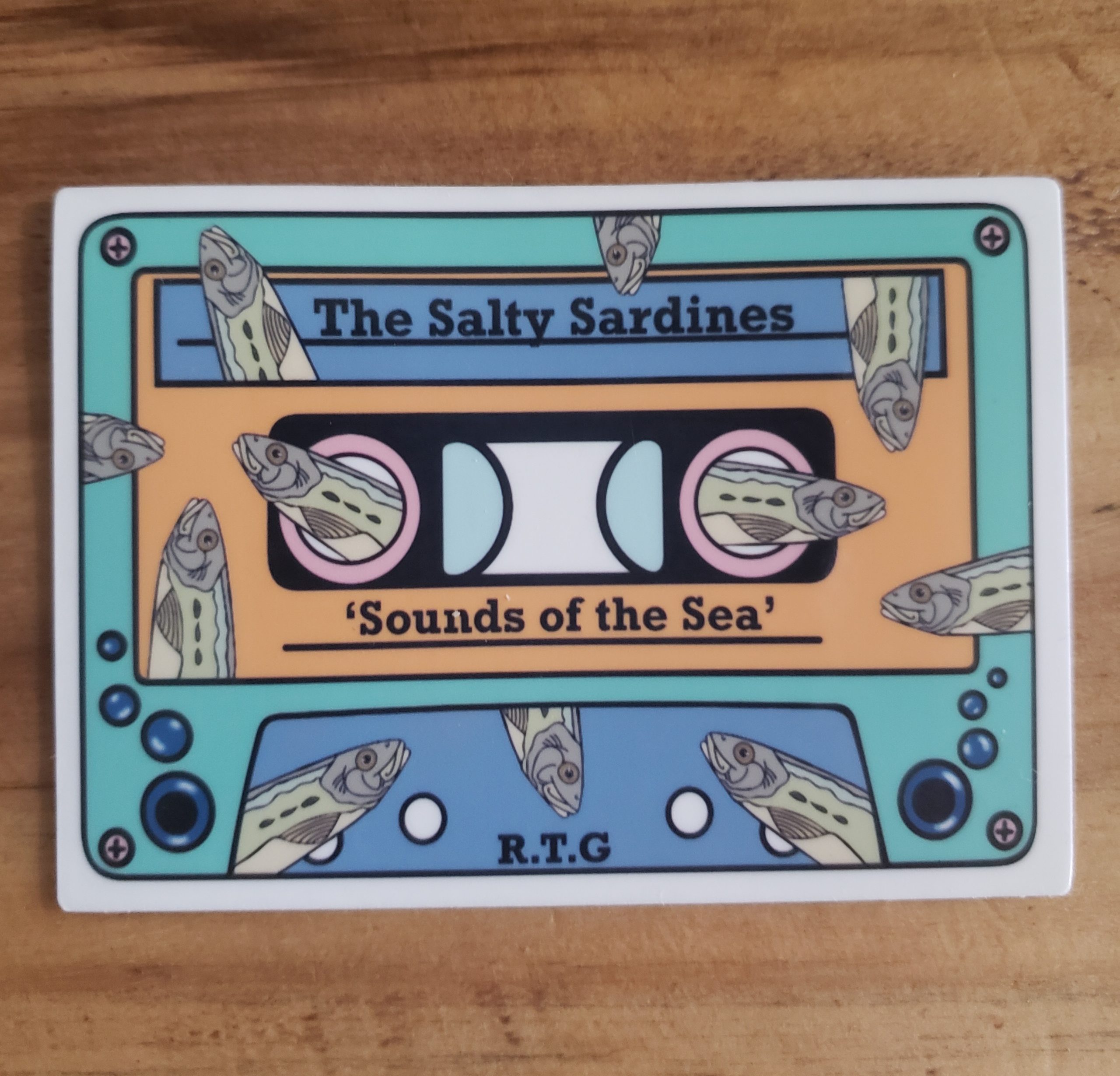 "Sounds of the Sea" Cassette Tape Sardine Sticker - RTG.fish - Rainbow ...