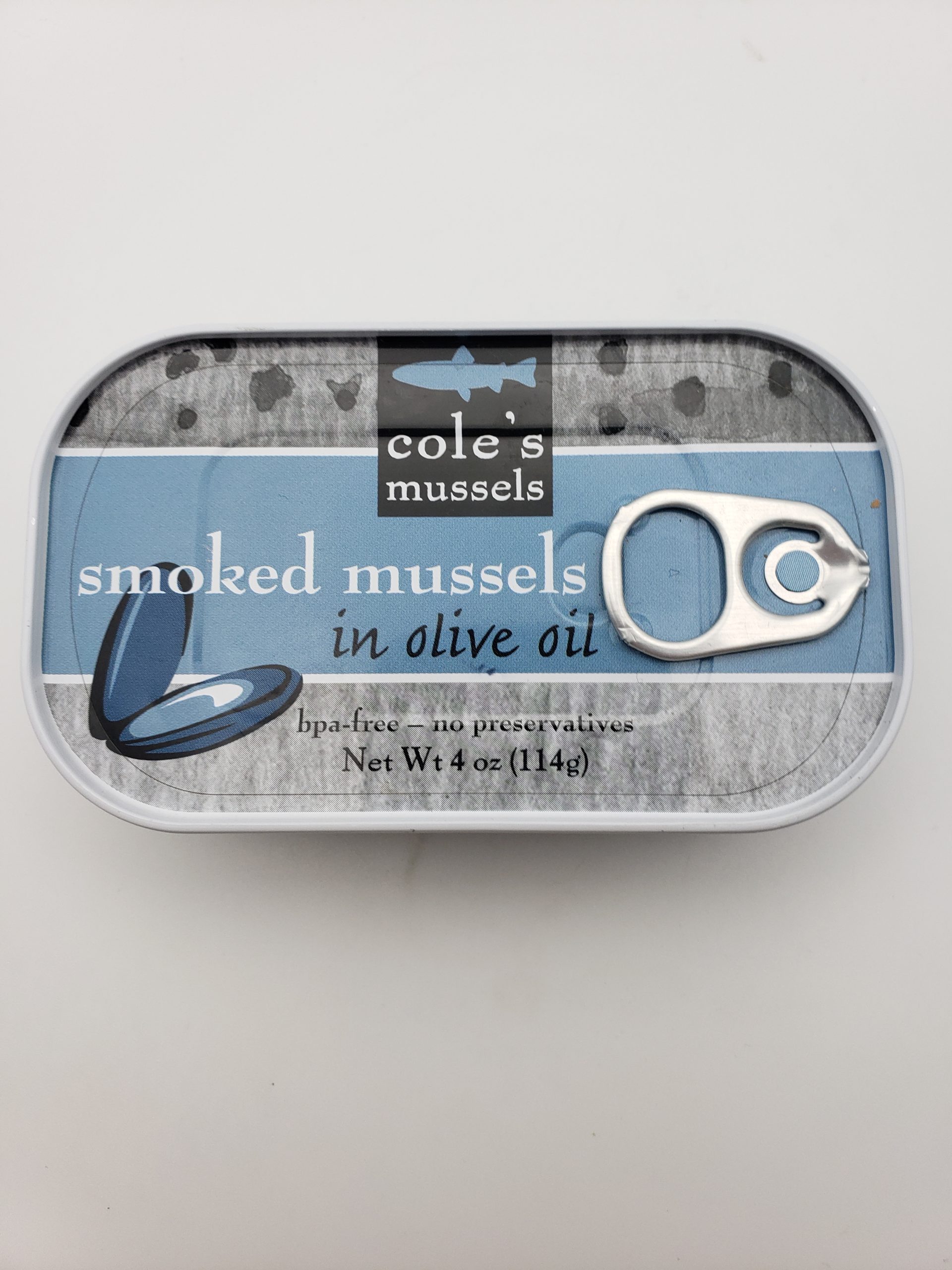 Cole's Smoked Mussels in Olive Oil - RTG.fish - Rainbow Tomatoes Garden