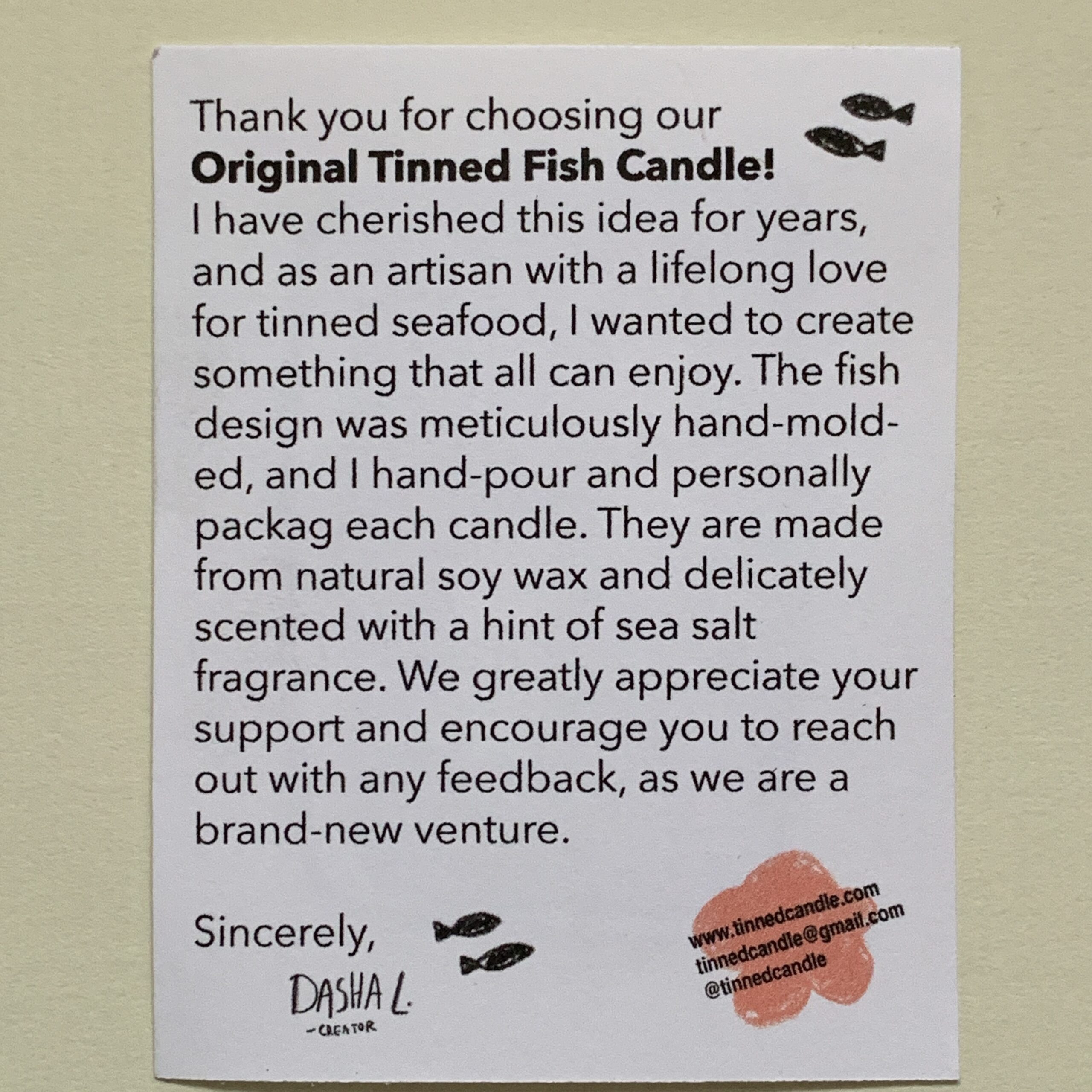 The Original Tinned Fish Candle - RTG.fish - Rainbow Tomatoes Garden