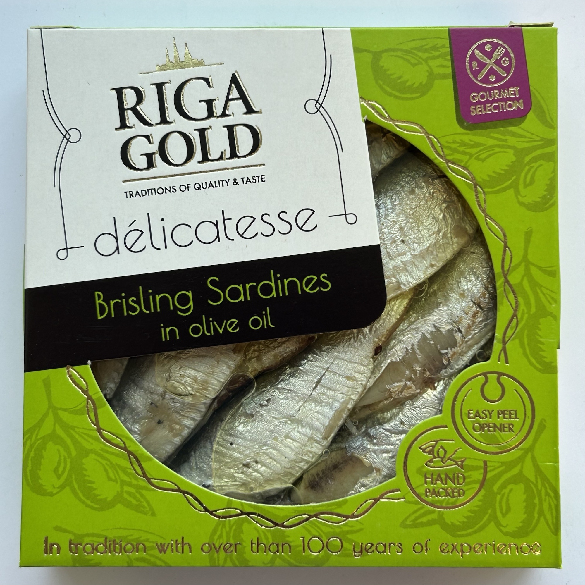 Riga Gold Délicatesse Smoked Sprats in Olive Oil, Clear Top, 120g - RTG ...