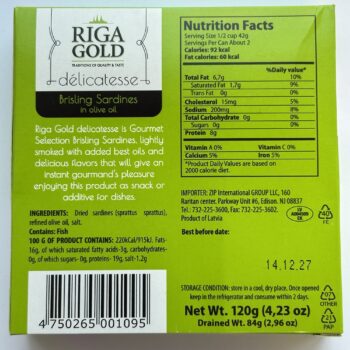 Riga Gold Délicatesse Smoked Sprats in Olive Oil, Clear Top, 120g ...